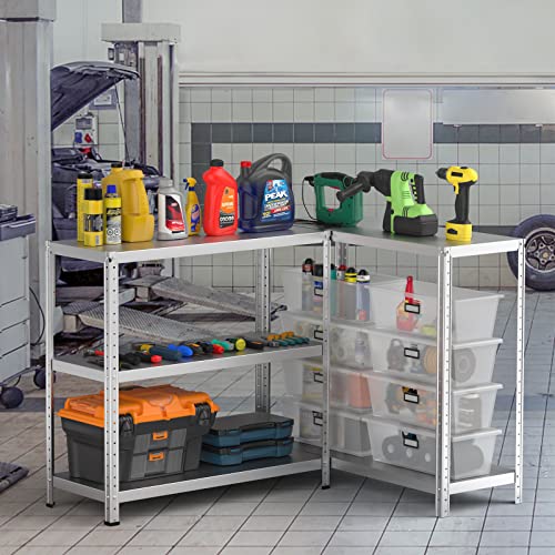 Tangkula Garage Storage Shelves for Free Combination, 5-Tier Heavy Duty Metal Shelving Unit, Multipurpose Organizing Rack for Basement Warehouse Garage, Simple Assembly, 39 x 16 x 74 Inch (1, Silver)