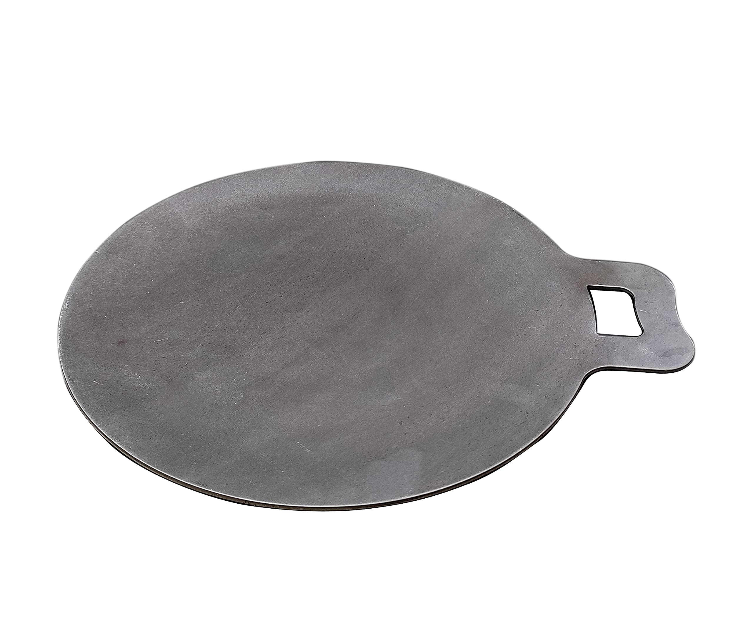 Nakshathra Iron Dosa Tawa Iron Dosa Kallu CookwareLarge Size Dosa Iron Tawa - 14 In with Handle Export Quality, Black