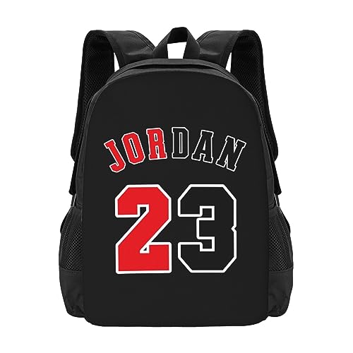 POYOMUK Basketball Number 23 Jordan Lightweight Backpack Casual Daypack Multi-Pocket Bags Waterproof Travel Gym Rucksack for Work Women Men