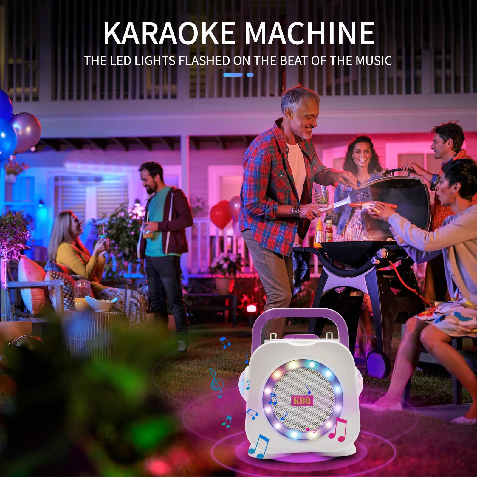 KBQ Kids Karaoke Machine with 2 Microphones, Bluetooth Portable Wireless Karaoke Speaker Player Home Karaoke System for Children and Adults (Blue)