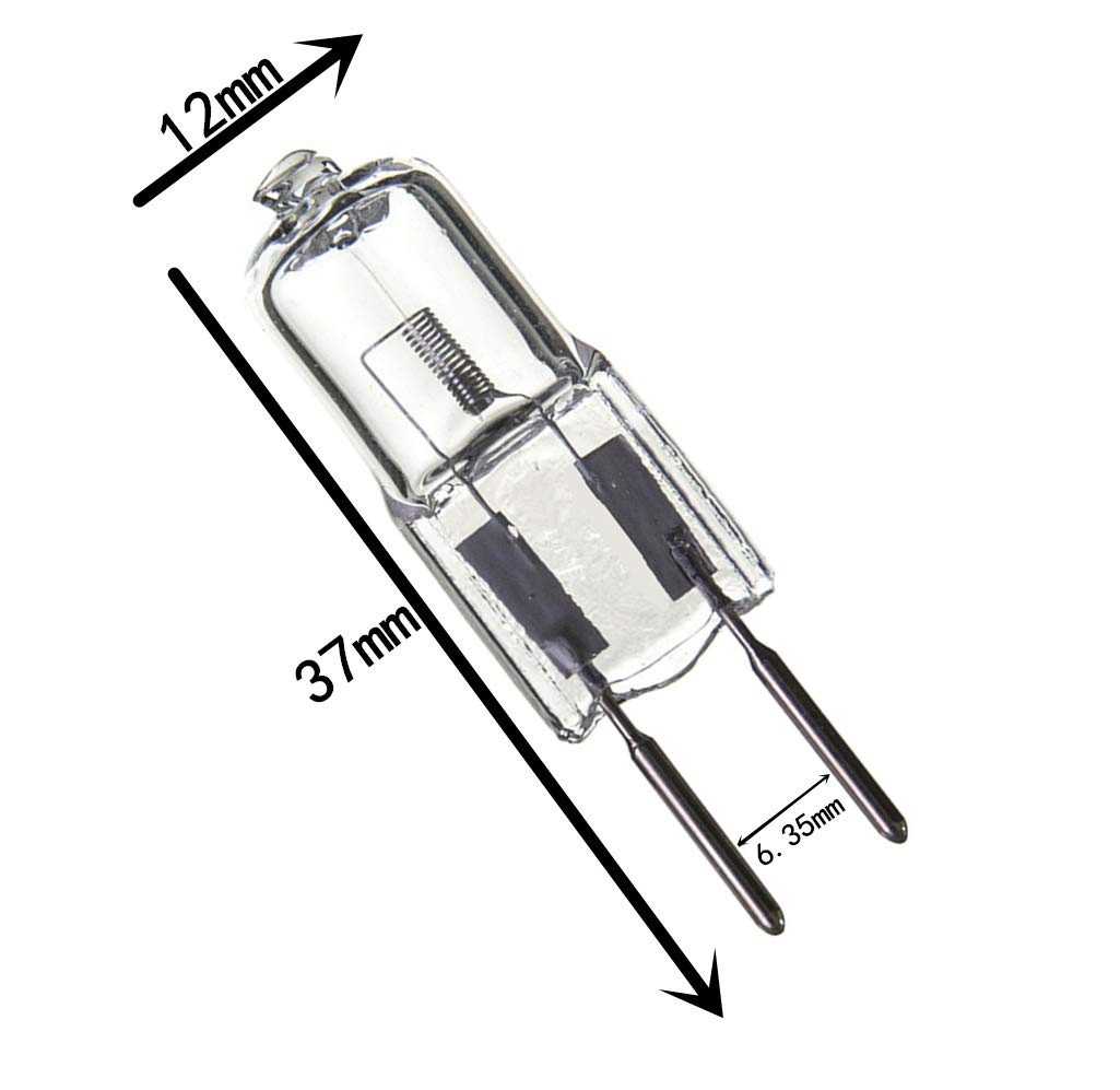 GY6.35 Halogen Bulbs 20W G6.35 20 Watt 12V Halogen Lamps 12 Volt JC Type Halogen Light Bulb,G6.35 GY6.35 Bi-Pin Base,Clear Glass Lens,Warm White 2700K,10 Pack