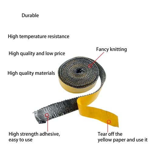 Stove and Fireplace Replacement Gasket Tape, High Temperature Fiberglass Flat Gasket Tape ,Self Adhesive Flat Gasket for Woodburning Coal Stoves Smokers (1" Width 78" Length)
