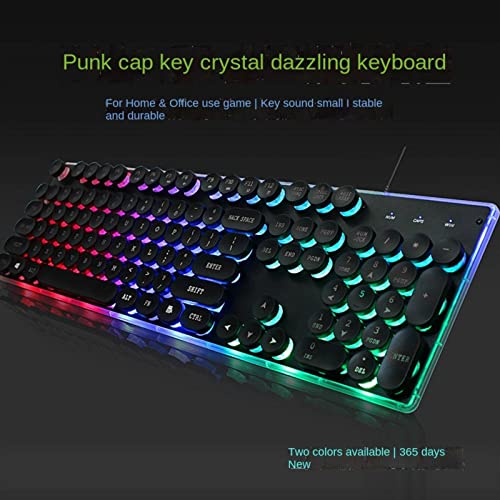 WangzuoZO 45 Γ 13.6 Γ 2.6cm Computer General Punk USB Wired Keyboard Multimedia Function Waterproof Luminous Gaming Keyboard