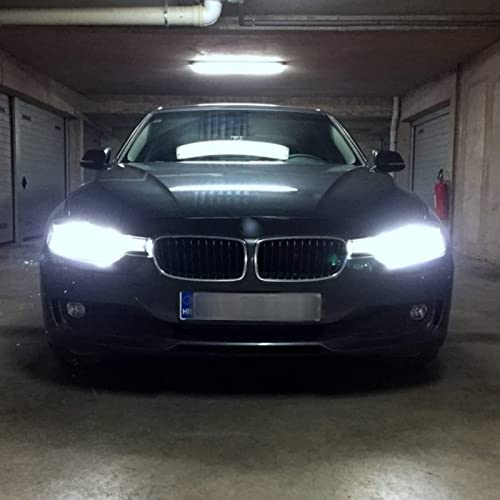 Xotic Tech 1 Set 9-SMD Xenon White T10 BA9 LED Parking Light Bulbs w/Load Resistor Anti-Flicker Error Free Wiring Adapters Compatible with BMW F30 3 Seriesā¦