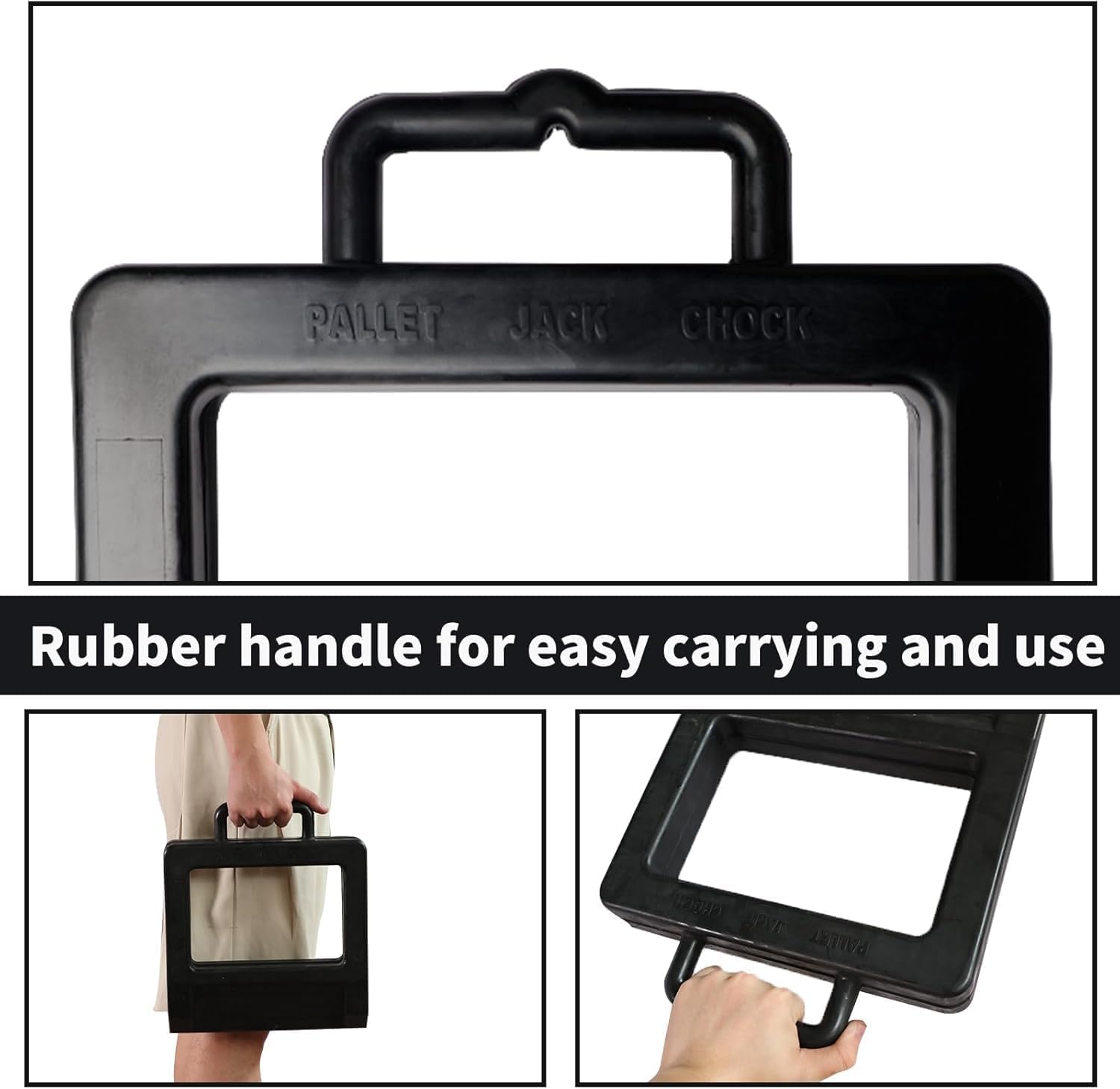 Tory Carrier Wheel Stopper Rubber Pallet Jack Truck Chock Heavy Duty Pallet Jack 14.2" Length x 11.4" Width x 2" Height