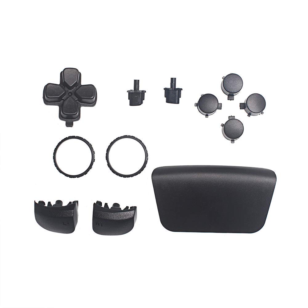 GOTRUTH Replacement Repair Kits for PS5, D-pad + Touchpad Share Options + R1 L1 Trigger + ABXY Bullet Button, Full Set Buttons for Playstation 5 DualSense Controller (Black)