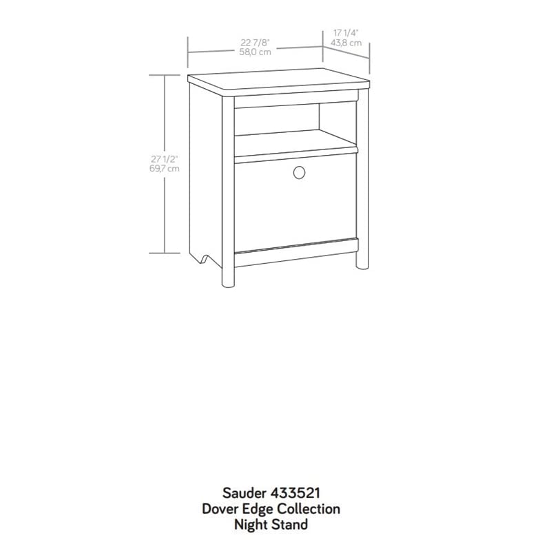 Sauder Dover Edge Engineered Wood Night Stand in Timber Oak Finish