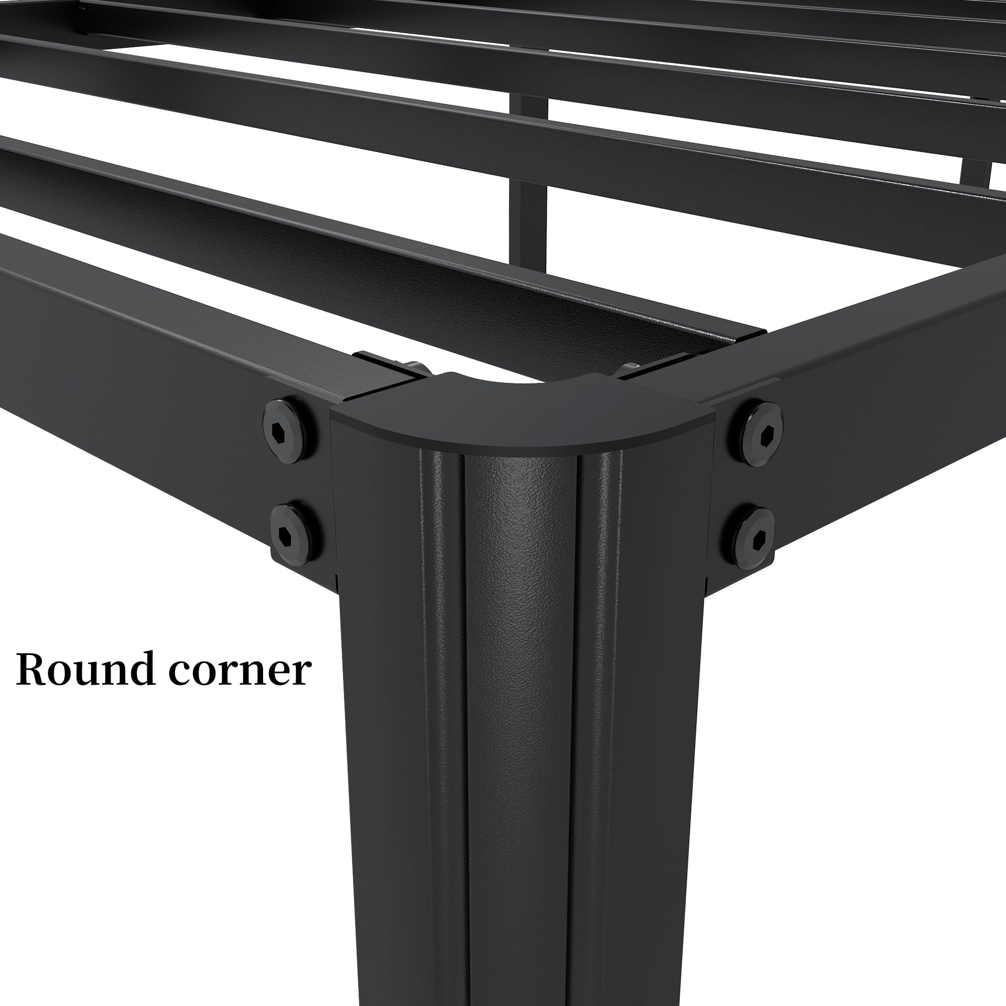 Vehowy Queen Size Bed Frame with Cloth Cover,14 Inch Heavy Duty Platform Bed Frame with Round Corner Edge Legs/No Box Spring Needed/Noise Free/Easy Assembly
