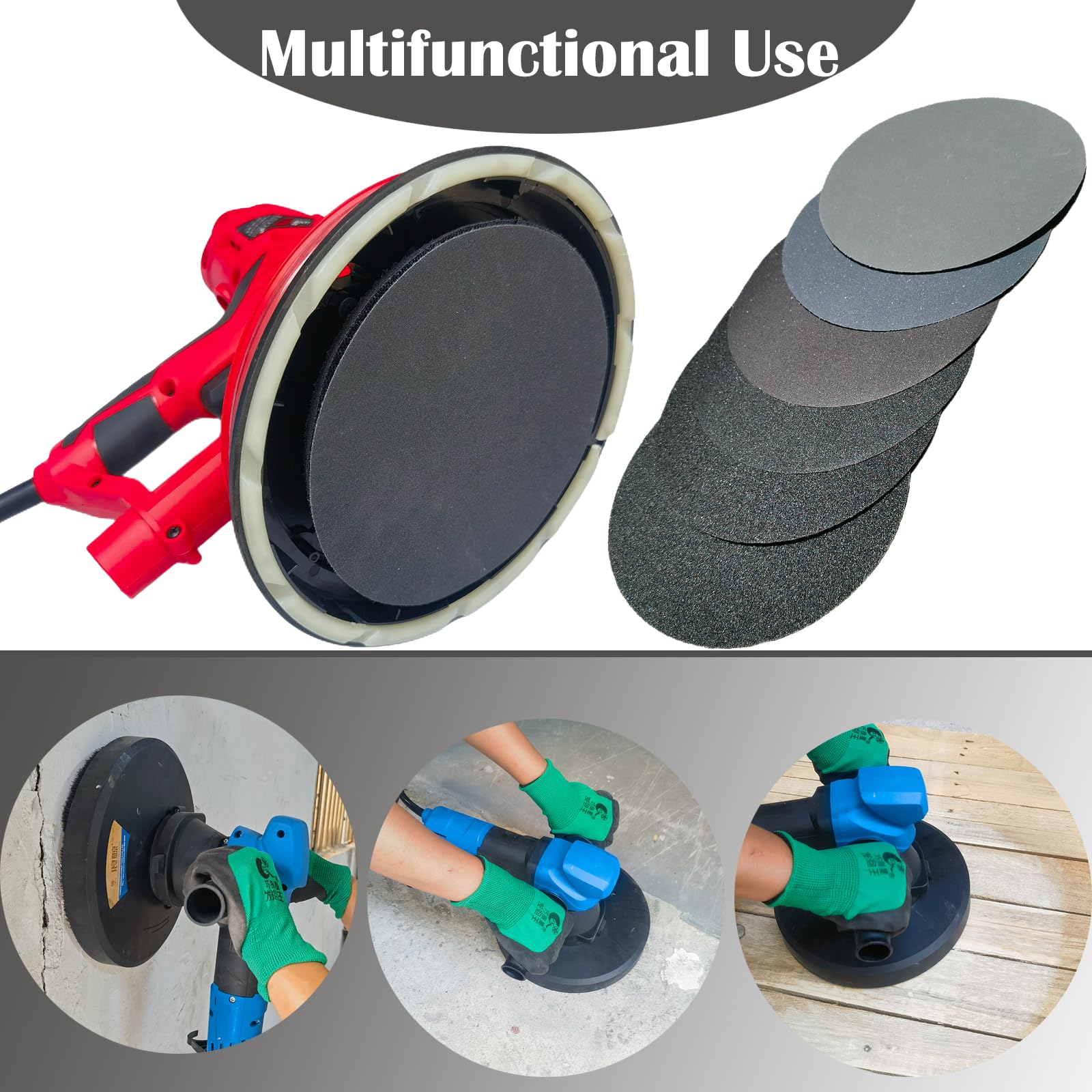 Tonmp 30 PCS 7 Inch Hook-and-Loop Sanding Silicon Carbide Discs Sandpaper - 5 pcs Each of 80 120 240 400 1000 and 2000 Grits Wet/Dry Sander Paper for Random Orbit Sander