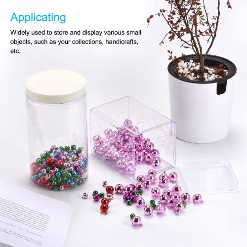 MECCANIXITY Clear Acrylic Plastic Storage Box Square Cube Display Case with Lid, 7.1x7.1x7.1cm Container Box for Small Item, Pack of 4