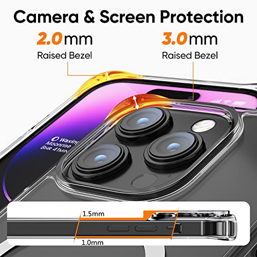 SUCGLES for iPhone 14 Pro Max Case, Compatible with MagSafe, Shockproof Military Grade Protection, Non-Yellowing, Strong Magnetic Slim Phone Cover for Apple 14 Pro Max (A-Mag Safe Clear Bumper)