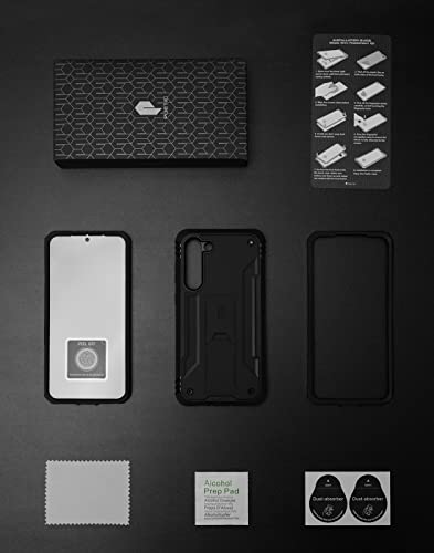 Poetic Revolution Case for Samsung Galaxy S23+ Plus 5G 6.7" (2023), Built-in Screen Protector Work with Fingerprint ID, Full Body Rugged Shockproof Protective Cover Case with Kickstand, Black