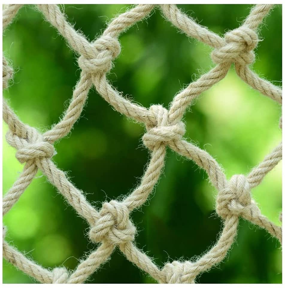 OUYOXI Hemp Rope net, Anti-Fall net, Safety net, Child Safety net Stair Insulation Rope net Fence net Garden Decoration net Weaving net Hammock Swing net Dia 8mm Mesh 8cm,10cm(Colour: 8X8