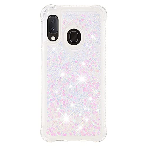 Phone Case Cover Glitter Case Compatible with Samsung Galaxy A20e/A10e Case Compatible with Women Girls Girly Sparkle Liquid Luxury Floating Quicksand Transparent Soft TPU Phone Case Bags Sleeves (Co