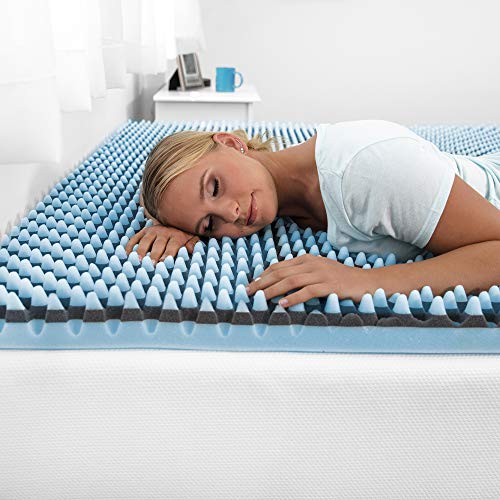 SensorPEDIC 2.5" Sensorwell Charcoal Hybrid Memory Foam Mattress Topper - King, Gray