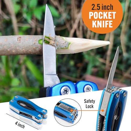 Multi Tool Pocket Knife Set 15 in 1 - The Ultimate Christmas Gift! Perfect Multitool for Men, Dad, Boyfriend, Scout - Cool, Practical, Versatile Multi-tool for Thanksgiving, Birthdays and Graduations