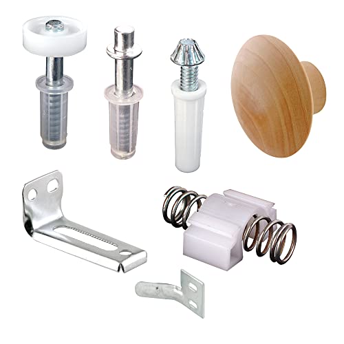 Prime-Line N 7283 Bi-Fold Door Repair Kit – For 7/8”-Wide Track and 3/8” Outside Diameter Pivots & Guides–Includes All Parts Needed to Repair One 2-Panel Set of Hinged Bi-Folding Doors (1 Set)