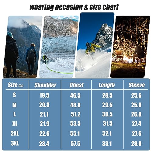 SPOSULEI Winter Jackets Coats for Mens Ski Snow Rain Windbreaker Waterproof Jackets Warm Fleece Lined Sports Coats Blue X-Large