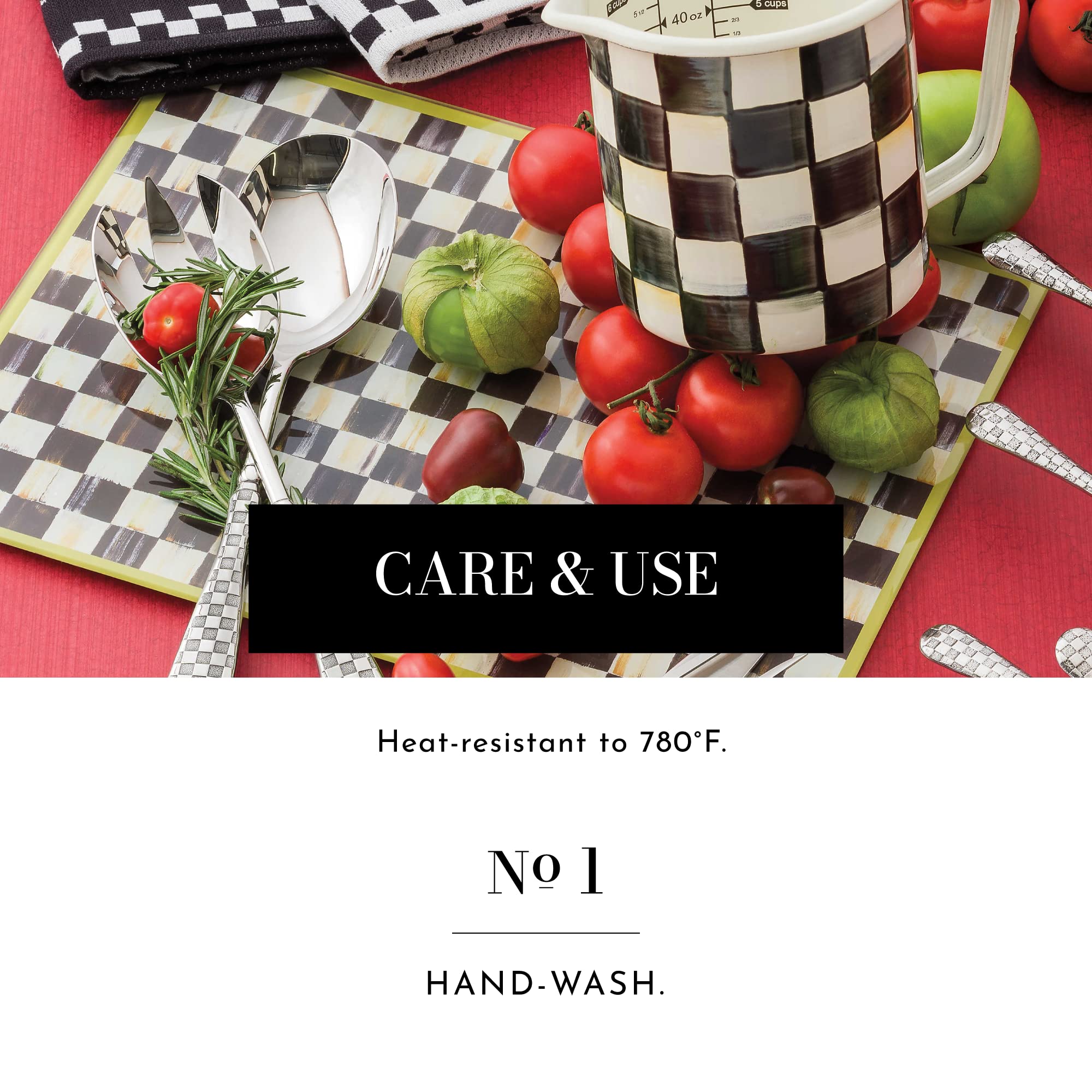 MacKenzie-Childs Courtly Check Large Cutting Board, Tempered-Glass Cutting Board for Kitchen Use