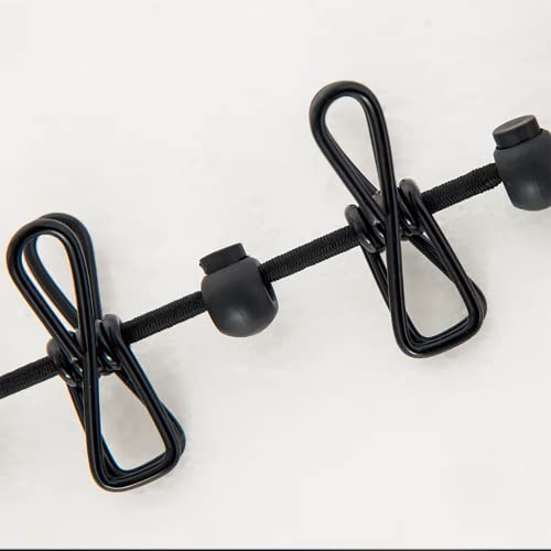 Retractable Clothesline for Travel Camping Outdoor, Portable Elastic Clothesline Rope with 12 Clothes Clips, 13 Anti-Skid Clips for Indoor Laundry Drying line,Backyard, RV Cruise Accessories