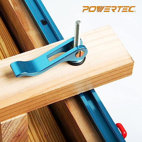 POWERTEC 71502 Aluminum Cam Clamp for Woodworking, 5/16β-18 Threaded Insert - 4PK