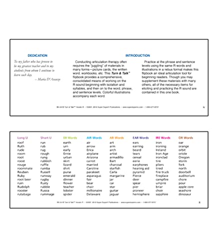 Super Duper Publications | Turn & Talk Vocalic R Flipbook| Prevocalic and Vocalic R in Words, Phrases, and Sentences | Speech Therapy - Articulation | Educational Learning Resource for Children