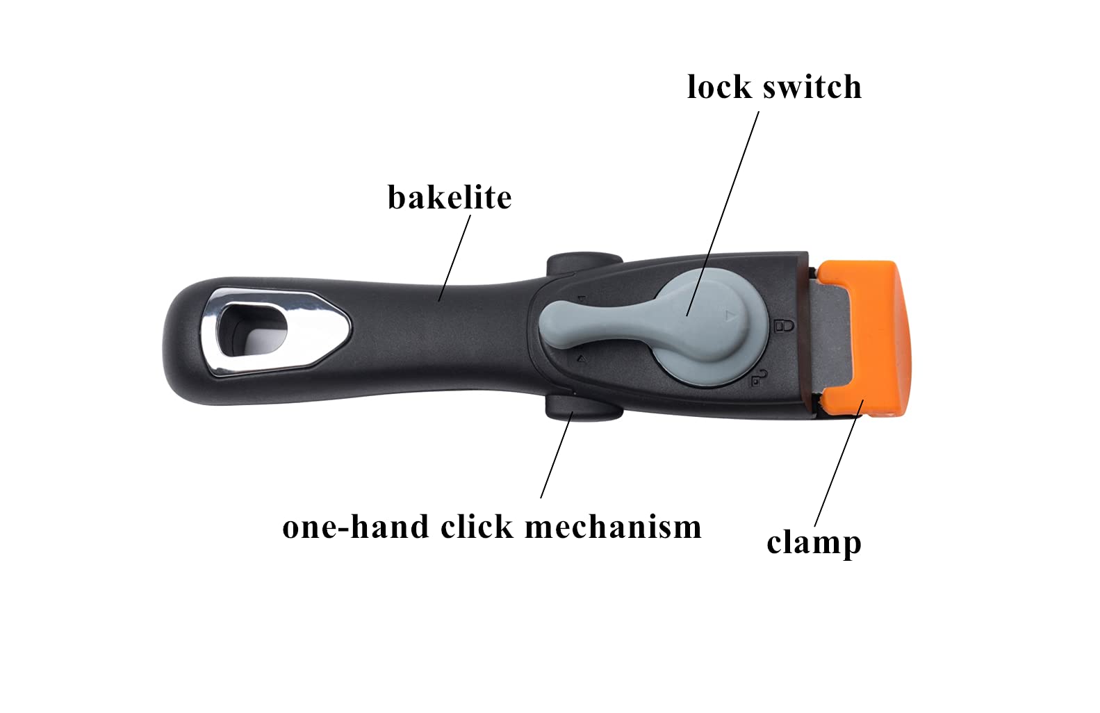 lzteck 2 Sets Detachable Removable Pot Handle,Universal Pot & Pan Handle,Pot Handle Replacement,Scald-Proof Bakelite Pot Clip,Bowl Pot Pan Grip,For Flanging pans,Free Size.