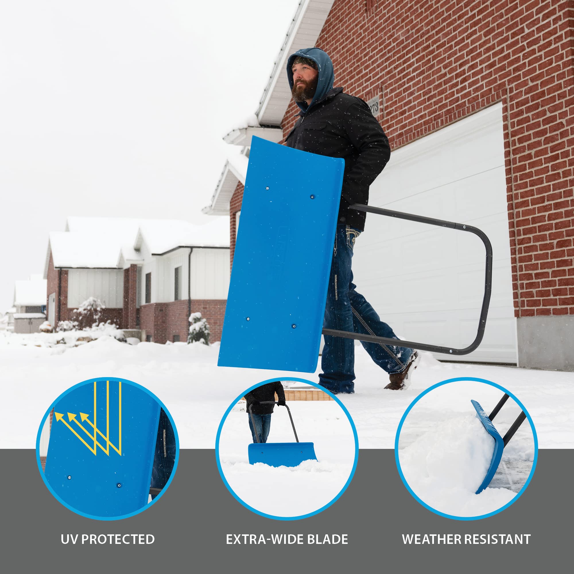 Lifetime Snow Pusher, 42β Heavy Duty Snow Plow Shovel