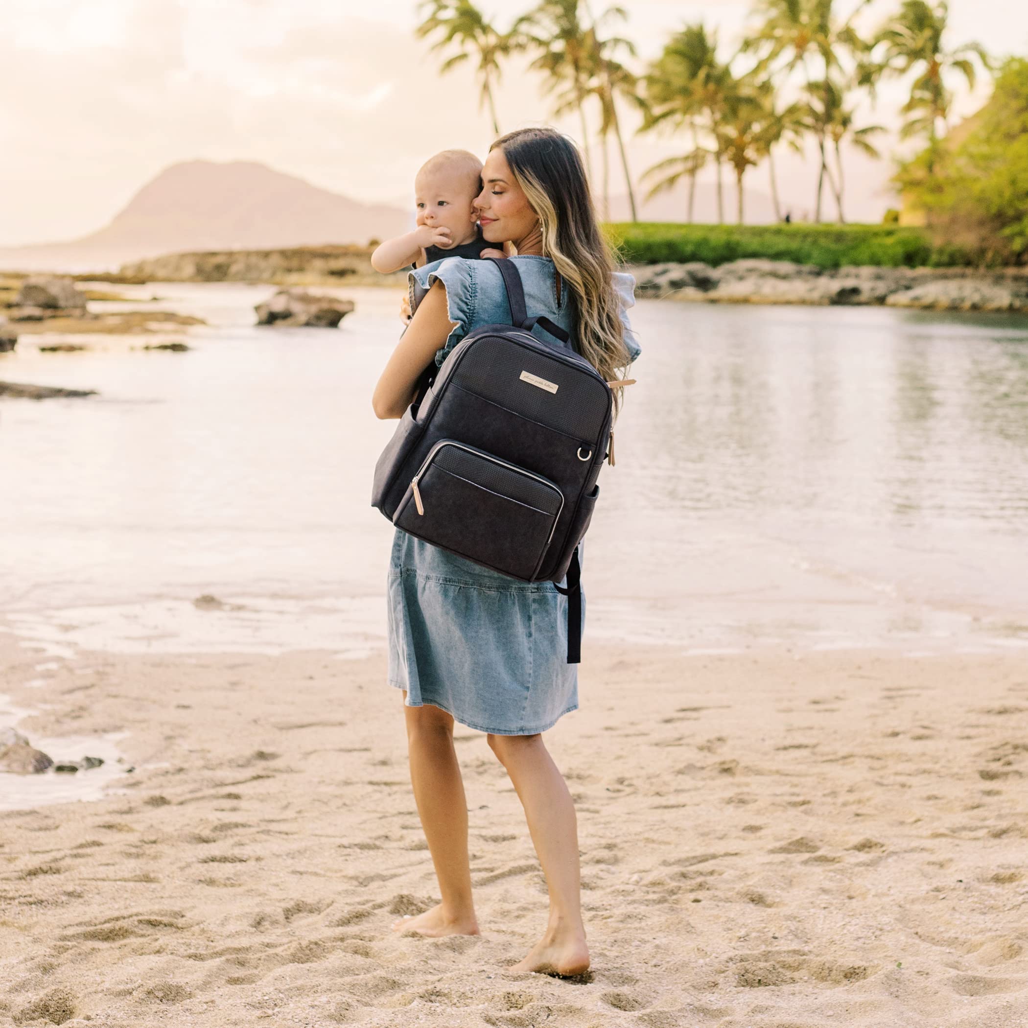 Petunia Pickle Bottom Sync Backpack | Diaper Bag | Diaper Bag Backpack for Parents | Top-Selling Stylish Baby Bag | Sophisticated and Spacious Backpack for On The Go Moms | Carbon Cable Stitch