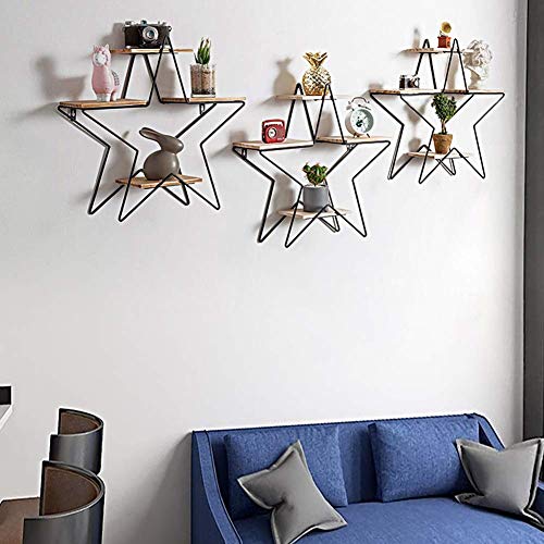 PIBM Stylish Simplicity Shelf Wall Mounted Floating Rack Shelves Living Room Multifunction Decoration Display Stand Iron Art Multi-Layer Bedroom,Kitchen, Black , b