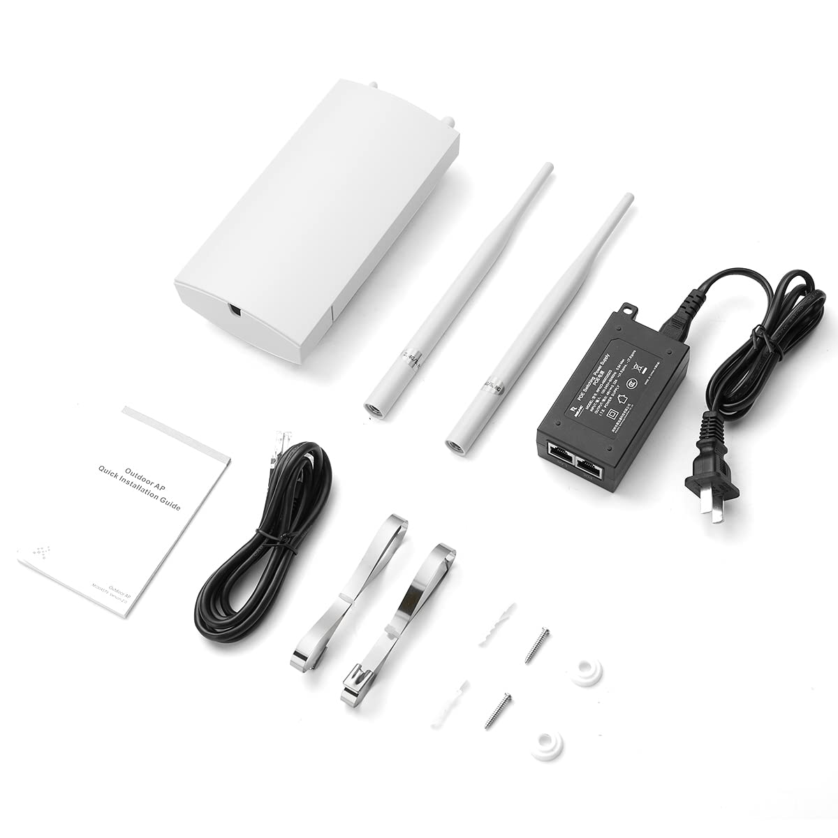 Outdoor WiFi Range Extender,UeeVii 2.4G/5.8G Wireless Gigabit Access Point with 2 * 5dbi Antenna, Power Amplifier,48V PoE Adapter, IP66 Weatherproof, Perfect for Backyard, Garage, Barn, Garage,1-Pack