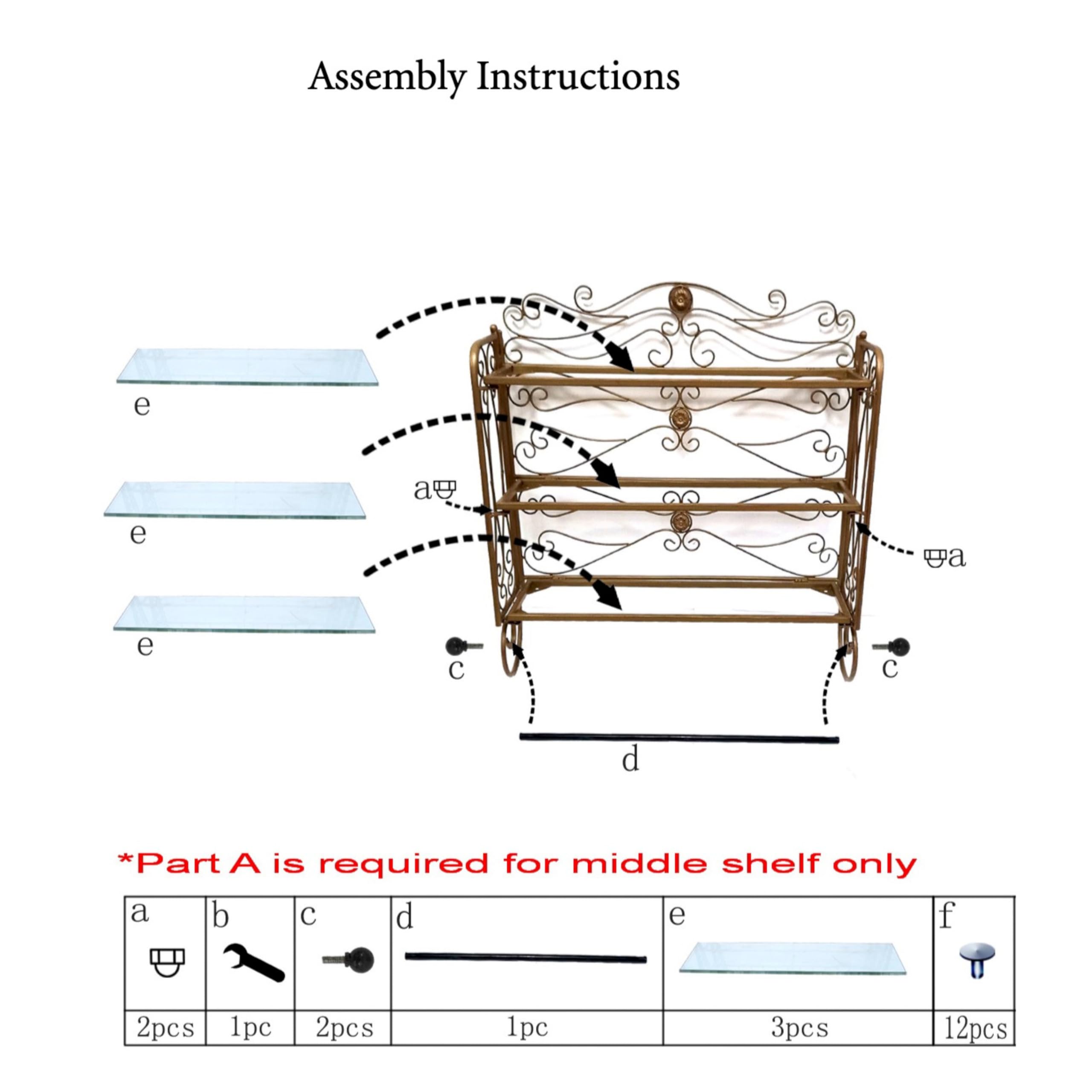Touch of Class Kadalynn Wall Bathroom Shelf with Towel Bar - Antique Bronze - Handcrafted Metal - Decorative Storage - Mounted Rack Organizer - 3 Shelves - 24 Inches High