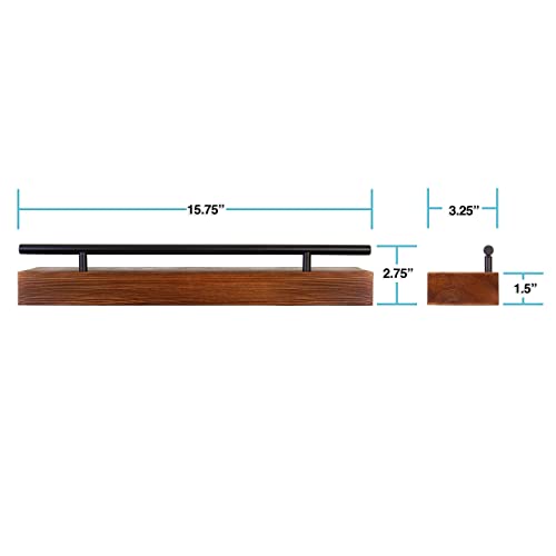 Ripple Creek Floating Shelf Spice Rack - Multipurpose Pantry, Kitchen & Bathroom Wall Mounted Organizer for Spices, Essential Oils - Rustic Wood Hanging Shelving for Home - Solid Pine