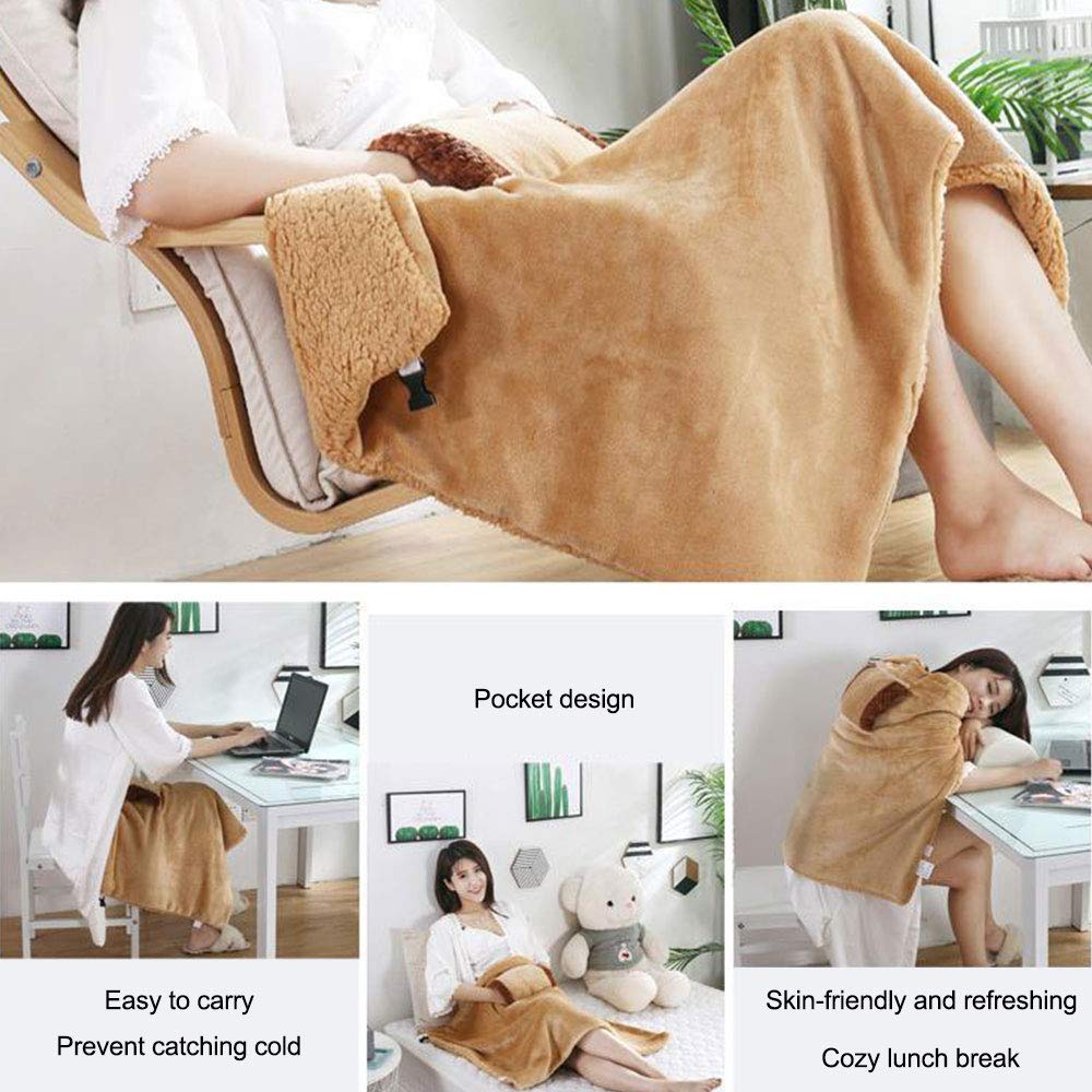 GREENWISH Portable USB Lap Heated Throw Blanket, Fast Heating 31.5x23.6 inch Electric Blanket, Winter Warming Heating Blanket Throw for Home Office Use