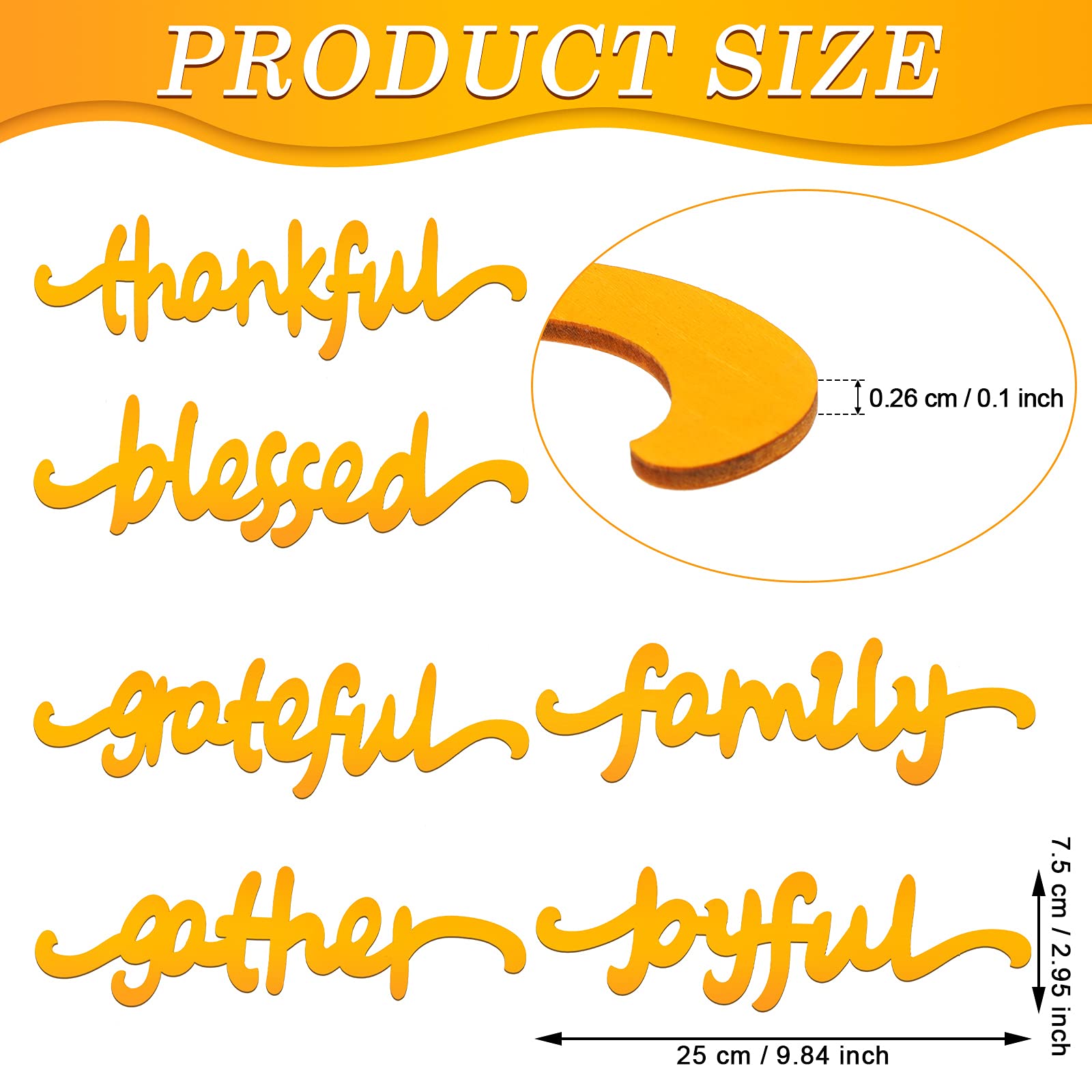 Yookeer 12 Pieces Thanksgiving Wood Cutouts Cards Fall Plate Decorations Thanksgiving Place Setting Thankful Grateful Blessed Family Joyful Wood Table Sign for Thanksgiving Dinner Decorations