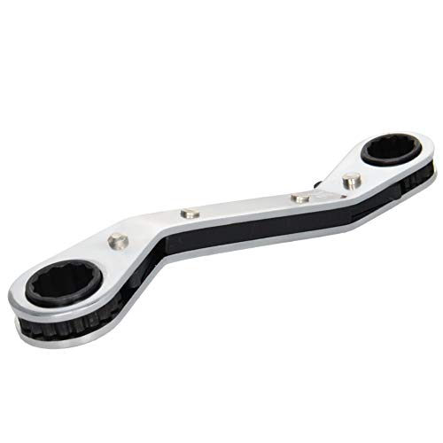 Reversible Ratcheting Wrench, Double Box End Ratcheting Wrench, Offset Double Box End Ratcheting Wrench, 1/2 Inch - 9/16 Inch Ratcheting Wrench, Chrome Vanadium Steel, 1Pcs,Aicosineg