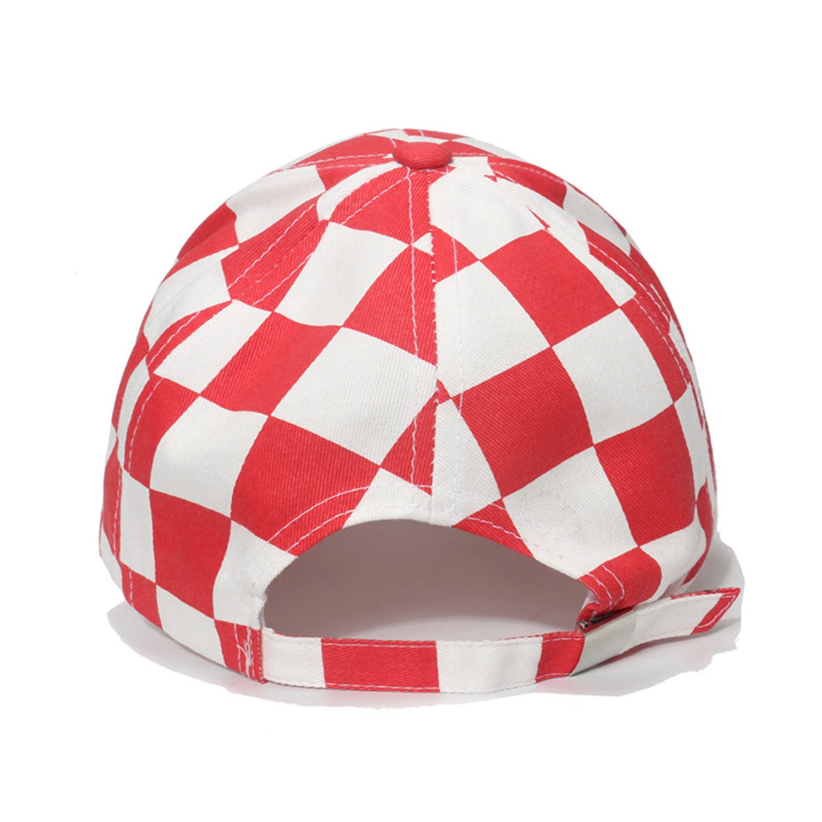 HAOOIE Unisex Checkered Print Baseball Cap Cotton Retro Dad Hat for Men Women Outdoor Sun Hats (Blue)