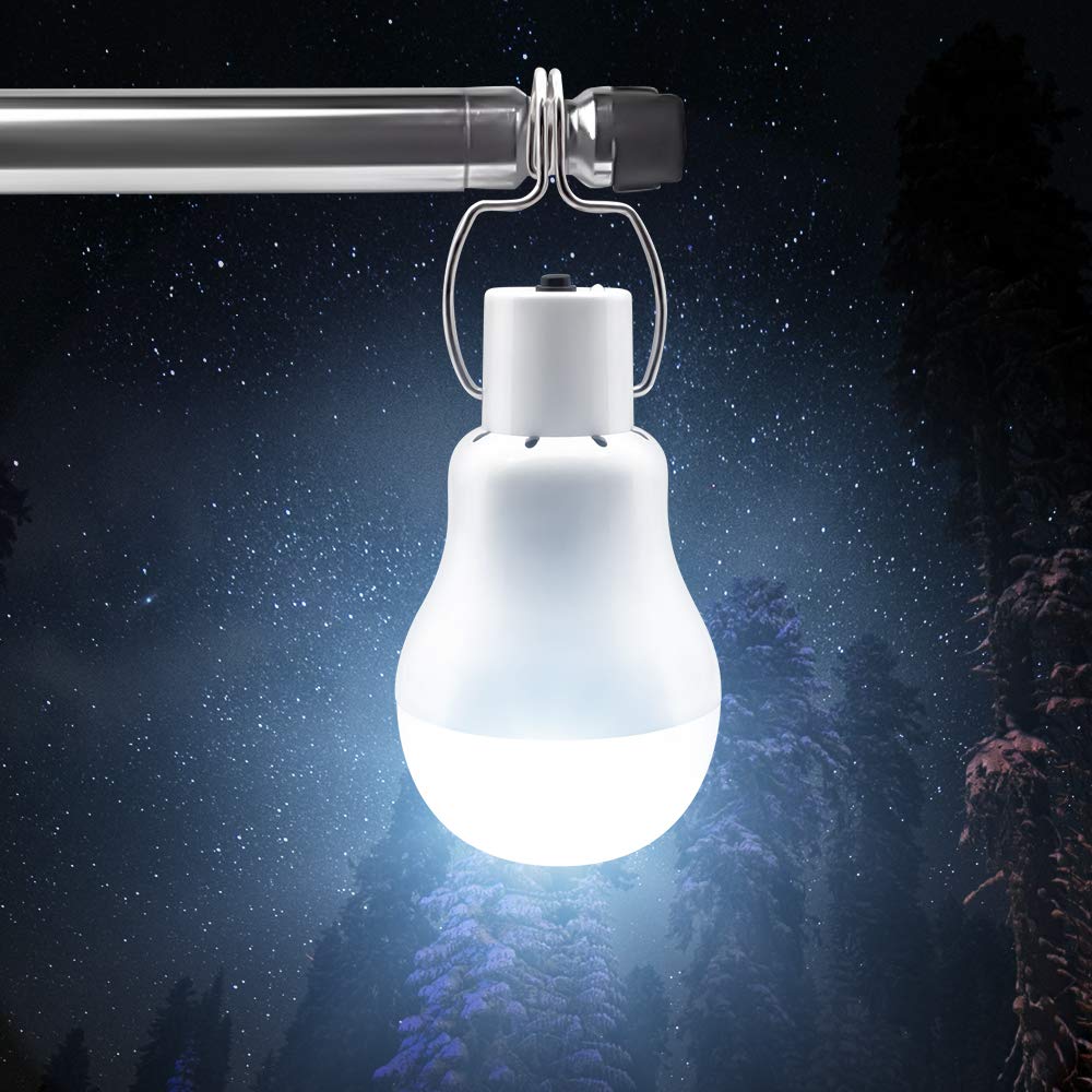 GreeSuit Solar Powered Shed Led Light Bulb Portable USB Charge Lantern Lamp Spotlight Indoor Office Kitchen Reading with Solar Panel for Outdoor Hiking Camping Tent Fishing Lighting
