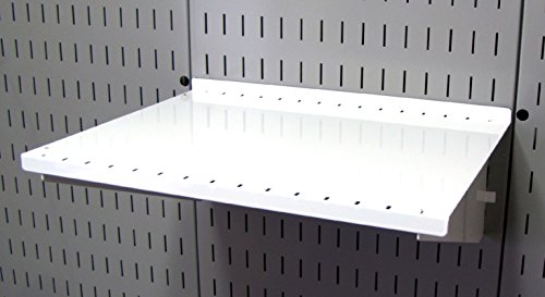Wall Control Pegboard Shelf 12in Deep Pegboard Shelf Assembly for Wall Control Pegboard and Slotted Tool Board – White