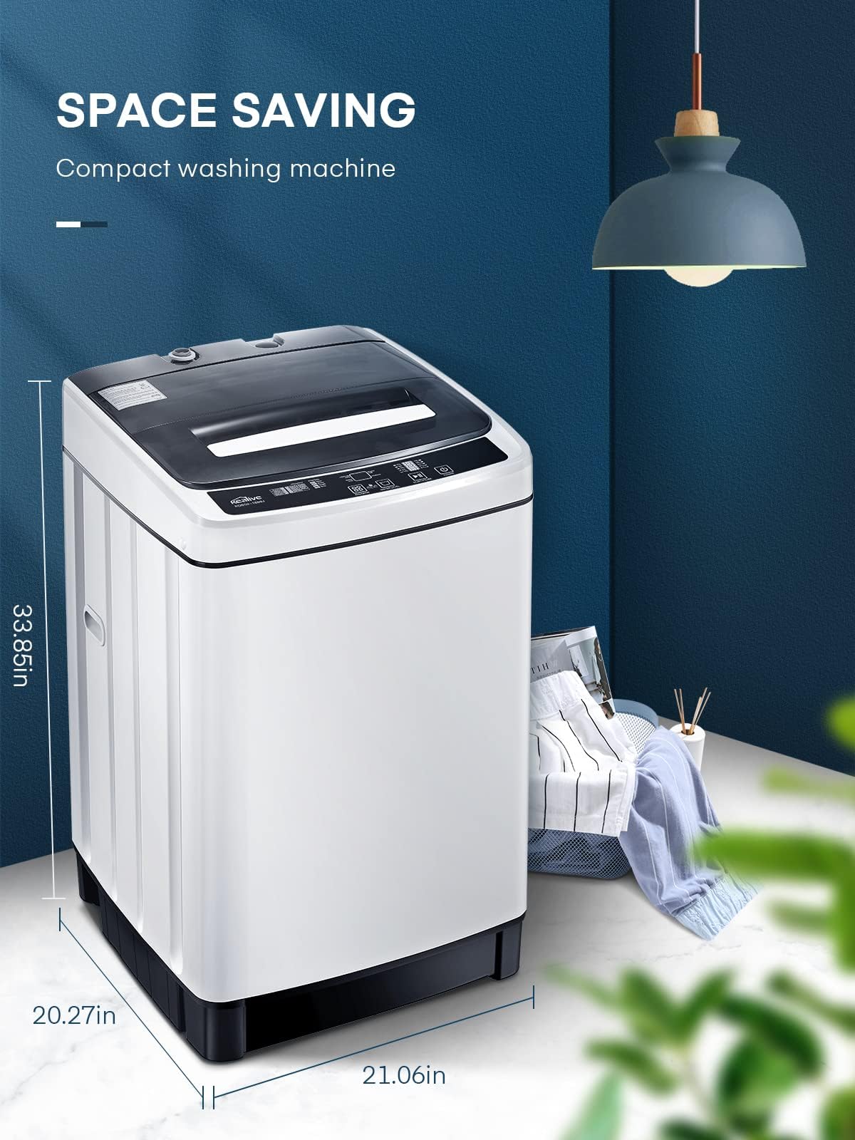 Portable Washing Machine 1.5 Cu.Ft, FOHERE 11lbs Compact Washer with Spinner Combo, 8 Programs, Includes Quick Connect Sink Adapter and Drain Hose, for Apartments, RVs, Dorms