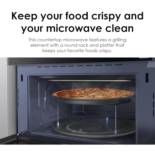 Samsung 1.2 cu. ft Convection Air Fry, Black Glass, MC12DB8700CKAA Countertop Microwave