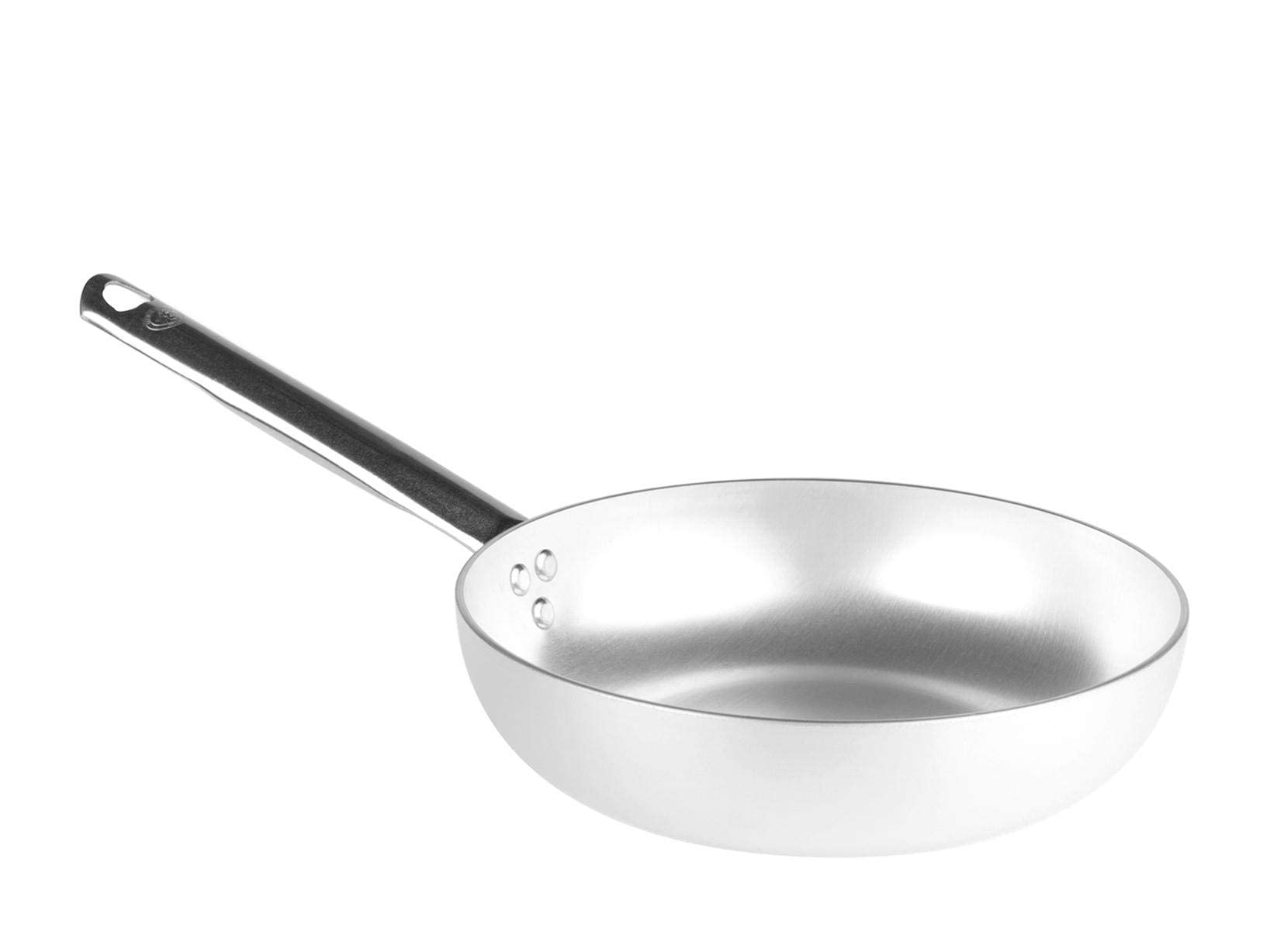 Pentole Agnelli Aluminium Professional Radiant Frying Pan 5 Mm. Thick with Tubular Steel Handle, Diameter 28 cm.