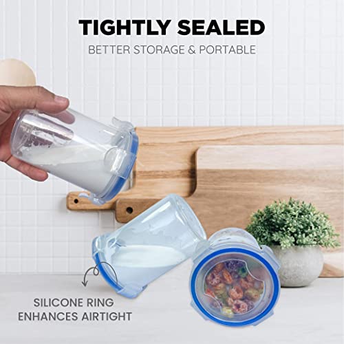 Overnight Oats Container with Lids (Set of 4) plus the Spoon - Perfect for meal prep and breakfast on the go, Oatmeal Container To-Go, Overnight Oats Containers With Lids, Overnight Oats Jars, Microwave Safe BPA Free