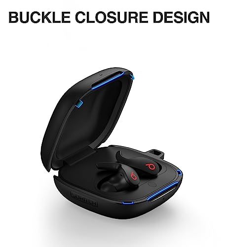 SURITCH Beats Fit Pro Case Cover Protector, Shock-Absorbing Protective TPU Shell for Beats Fit Pro Charging Case 2021 Earbuds Secure Locking System with Anti-Lost Keychain, Beats Black
