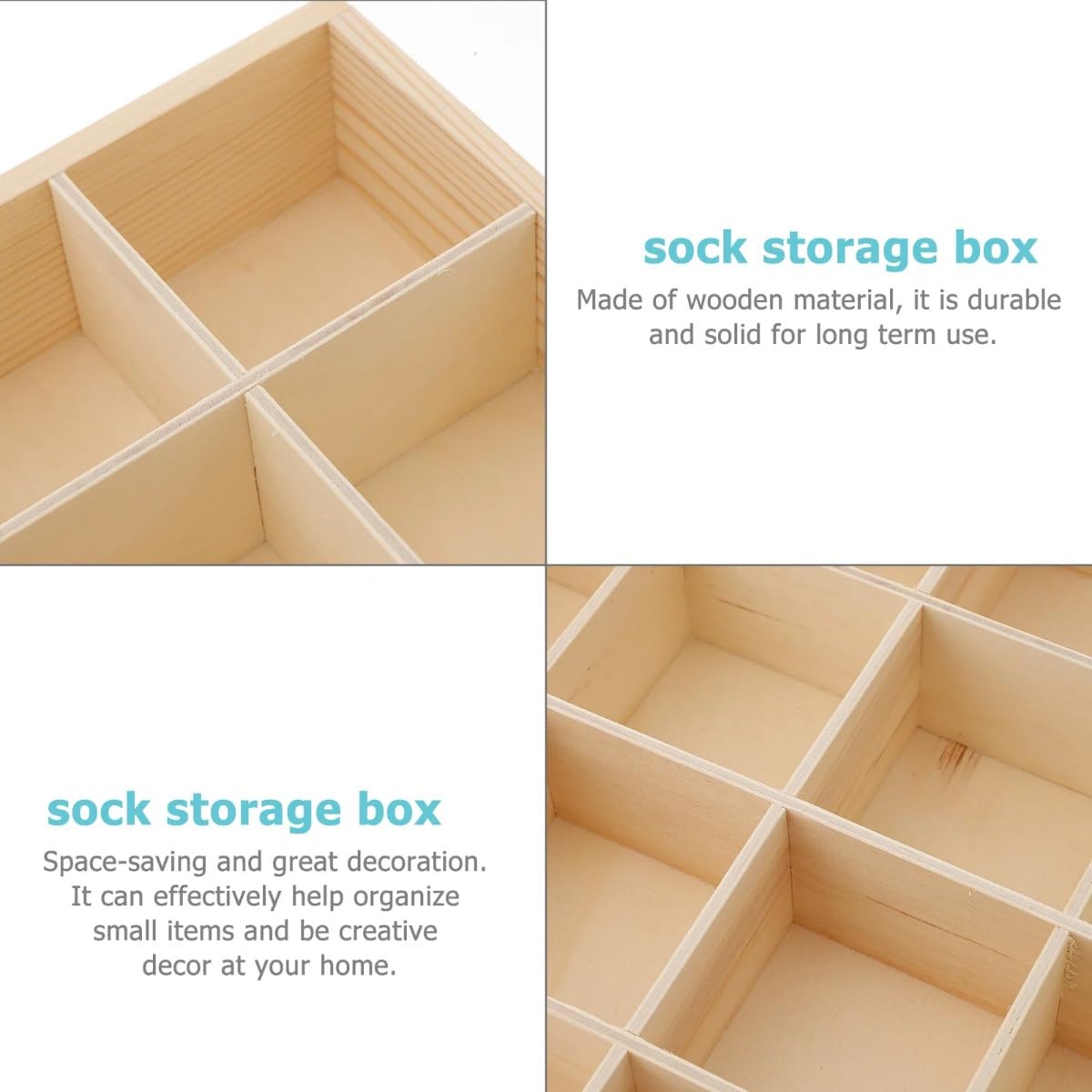 Set of 2 - Wooden Drawer Organizers with 20 Compartments | Space-Saving Belt, Tie, and Sock Organizer | Stackable Desktop Storage Box for Neat and Tidy Dresser, Closet, Under-Bed Storage