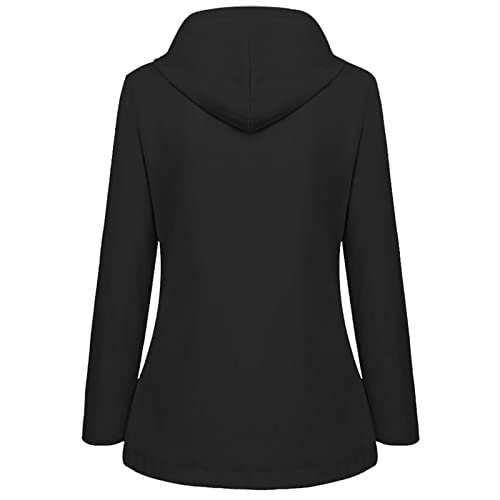 Women's Lined Fleece Rain Jacket Winter Outdoor Waterproof Hooded Raincoat Ladies Snow Warm Ski Jackets Solid Color