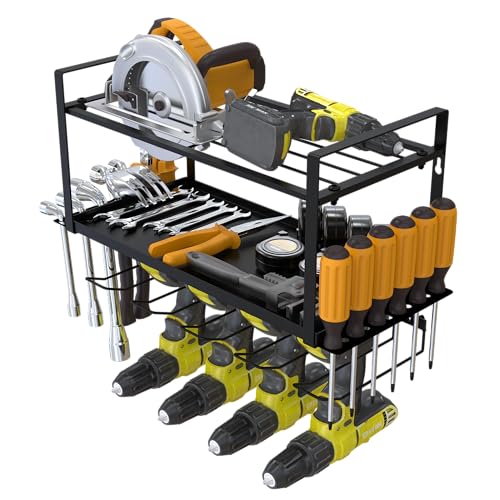RMG Products Power Tool Organizer Wall Mount and Tool Storage Bins- Power Tool Storage Rack to Streamline Your Work Space - Tool Organizer Wall Mount with Durable Craftsmanship - 15.7” x 7.87” x 7.87”