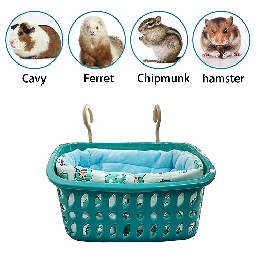 Rat Hammock for Cage Chew Proof,Guinea Pig Cage Accessories,Small Animal Removable Nest with Hanging Hammock Basket Bed Hideout for Ferret, Kitten, Squirrel, Chinchilla