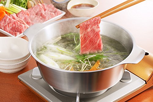 Yoshikawa SJ1678 Luxury Stainless Steel Shabu Pot, 10.2 inches (26 cm)