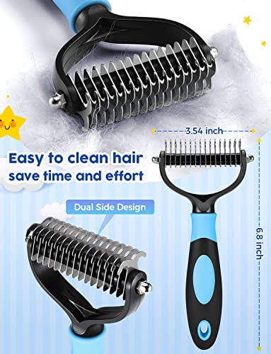 RIFNEEIM Pet Grooming Glove Brush, Cat Deshedding Glove with Double Sided Shedding and Dematting Rake Comb, Efficient Pet Hair Remover Massage Tool with Enhanced Five Finger Design for Cat Dog